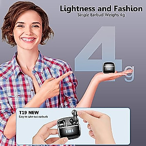 Wireless Earbuds, Bluetooth Earbuds with 4 HD Mic, 2023 Light Weight in-Ear Bluetooth 5.3 Headphones, 40Hrs Playtime Ear Buds with LED Charging Case/IP7 Waterproof/Sport Earphones for Android iOS