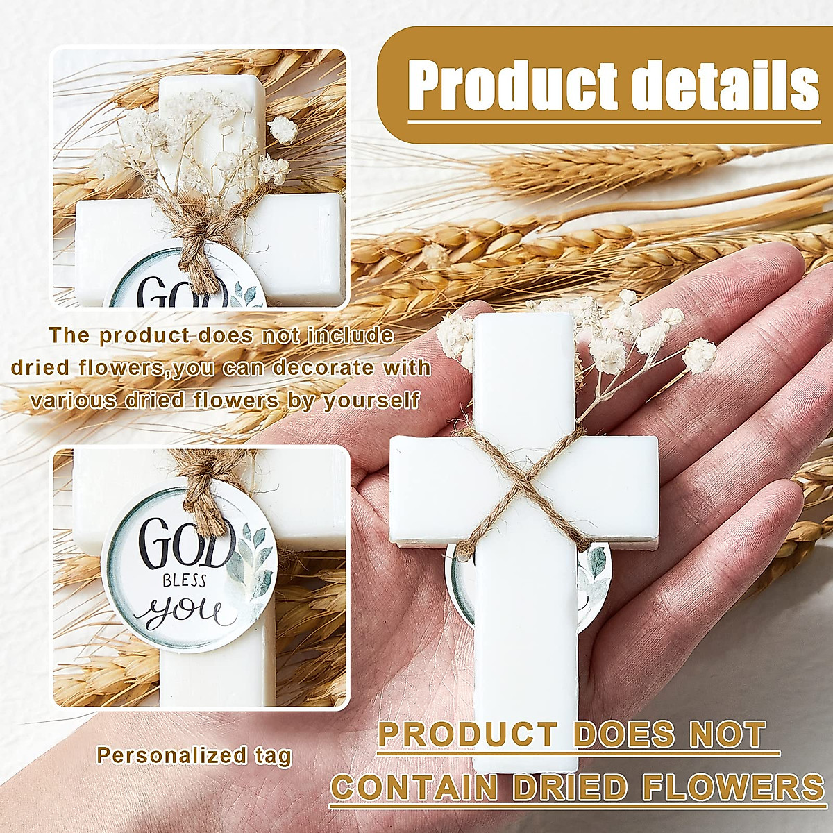 Otuuz 24 Pcs Cross Soap Baptism Favors Baby Baptism Favor Scented Soap Favors Baby Shower Favors Christening Favors Communion Favor for Guests Party Wedding Birthday Gift Bridal