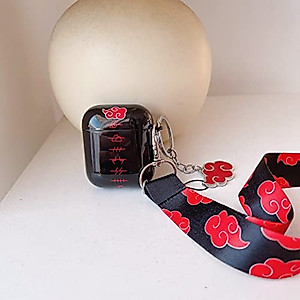 with Red Cloud Lanyard Keychain Airpods 1/2 Case Cover，Personalised Anime and Unique IMD Process TPU Soft AirPods Case