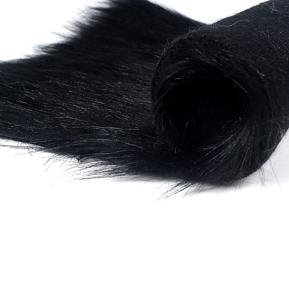 Highshion 3 Sheets Artificial Shaggy Faux Fur Fabric | 9" x 12" | Camera Floor Chair Cover Seat Cushion for Any DIY Craft | Rectangular Patch Costume | Plush Crafting Sewing (9" X 12", Black)