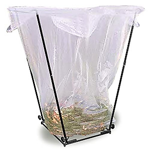 Artigarden Garden Trash Bag Holder - Outdoor Leaf Bag Support Stand Multi-Use Metal Garbage Bag Holder Frame Holds 30-45 Gallons Bag for Camping Leaves Gardening Parties Yard Weeding (Black)