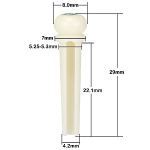 Blisstime 6 String Acoustic Guitar Bone Bridge Saddle and Nut and 6pcs Guitar Bone Bridge Pins Made of Real Bone