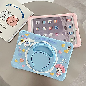 Huang YC for iPad 10th Generation Case 2022,with Rotating Kickstand Silicone Case for Girls Women Cute Shockproof Protective iPad 10.9-Inch Tablet Case Cover (Pink)