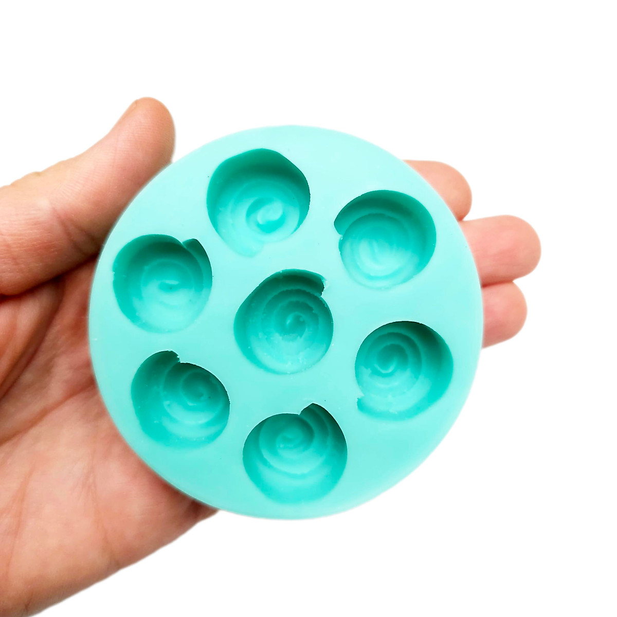 Cinnamon rolls mold 7 Cavities - Miniature cinnamon rolls silicone mold Soap molds Wax molds Waxmelts mold Wax melt molds NC002