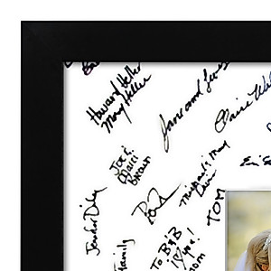 Americanflat 14x14 Wedding Signature Frame with Shatter-Resistant Glass - Set of 2 - Use as 5x7 Frame with Mat or 14x14 Without Mat - Signature Collection - Autograph Frame for Wall Display - Black