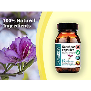 DR WAKDE'S Kanchnar Capsules (Bauhinia variegata) | 60 Veg Caps | Ayurvedic Supplement | Vegan | 100% Herbal | Quantity Discounts
