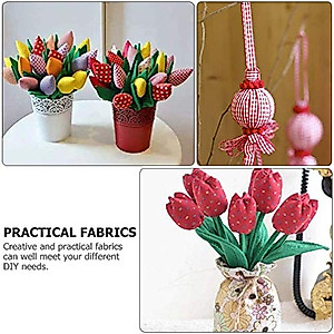 BESTOYARD 7pcs Red Cotton Fabric Bundles Quilting Fabric Quilting Sewing Fabric Pre Cut Quilting Cotton Crafts Textile Square Fabric Different Patterns for DIY Sewing 50cm