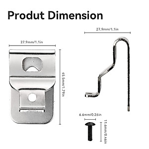 Belt Clips for Dewalt, 6pcs 304 Stainless Steel Drill Tool Clips Hook Kit with Screws for Dewalt N268241 Fit for 20V Power Tools DCD980 DCD985 DCD980L2 DCD985L2