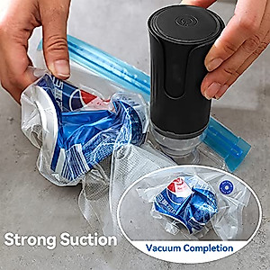 Bourge Chef Electric Handheld Vacuum Sealer & Reusable Vacuum Food Storage Bags, Mini Vacuum Pump, Portable small Vacuum Sealer Machine for Food Saver