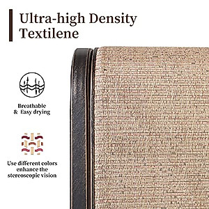 PURPLE LEAF Chaise Lounge Chairs for Outdoor 3 Pieces Cast Aluminum Sunbathing Lounge Chair for Patio Lawn Pool Luxury Tuscan Style Patio Lounge Chair（Khaki）