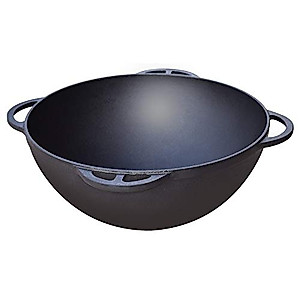 Kazan Uzbek 12 L Cast Iron Pot Plov Making Cookware Insulated Double Handle Dish Heavy Duty Oven with Lid Frying Pan