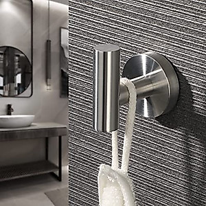 Alise Towel Hook Bathroom Single Robe Hooks Wall Mount Towel Holder Hanger Storage,SUS304 Stainless Steel Brushed Nickel Pack of 2