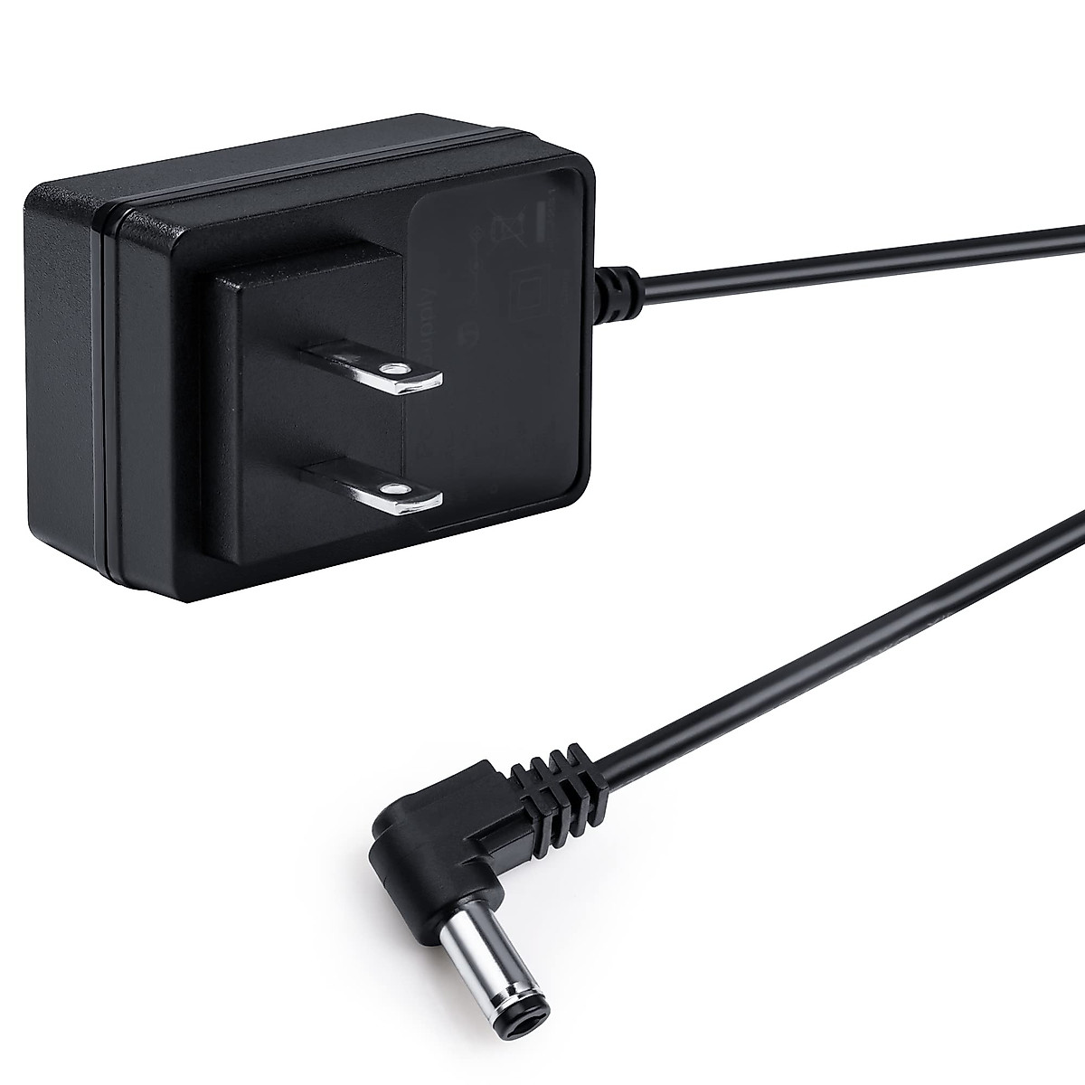 6.5ft Cable 12V 2A Power Supply with 90 Degree Angle, 12V/2A 24W Wall Plug AC Adapter 5.5mm x 2.1mm for LED Light Panel VILTROX L116T L162T L132T YN300 Led Light Strip Camera Monitor Router