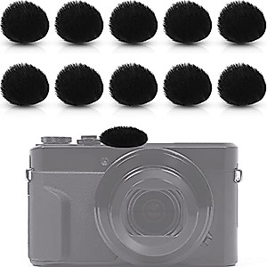 Nezyo 10 Pieces Camera Mic Windscreen Furry Camera Wind Muff Wind Cover Built in Microphone Outdoor Wind Filter for DSLRs Mic Outdoor Windshield