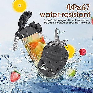 Portable Blender, Personal Blender for Shakes and Smoothies, 20 Oz Mini Smoothies Blender to Go, USB Rechargeable Blender Cup with Travel Lid for Home, Office, Travel