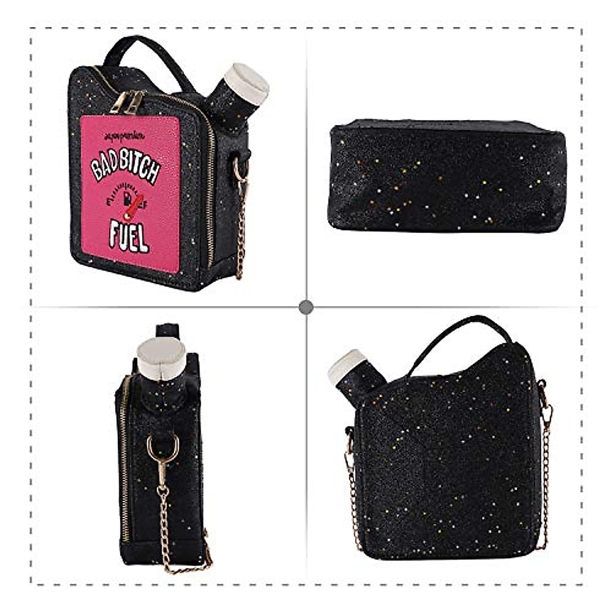 KUANG! Women Fashion Sequin Crossbody Bag Girl's Fun Gasoline Handbag Shoulder Bag for Women Messenger tote Bags