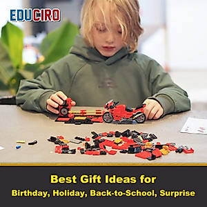 EduCiro Toys Train Sets, 3 in 1 Building kit Steam Train Motorcycle Tractor for Kids,New 2021 Creative Play and Easy to Follow (305 Pieces)