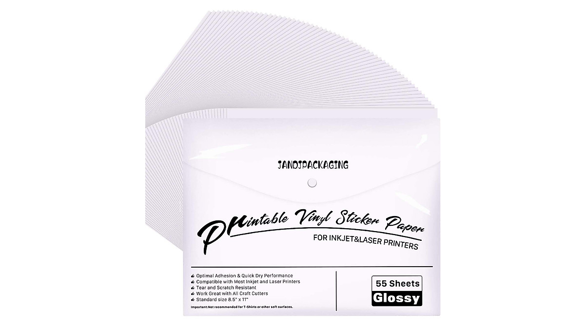 Premium Waterproof Printable Vinyl Sticker Paper - 55 Sheets
