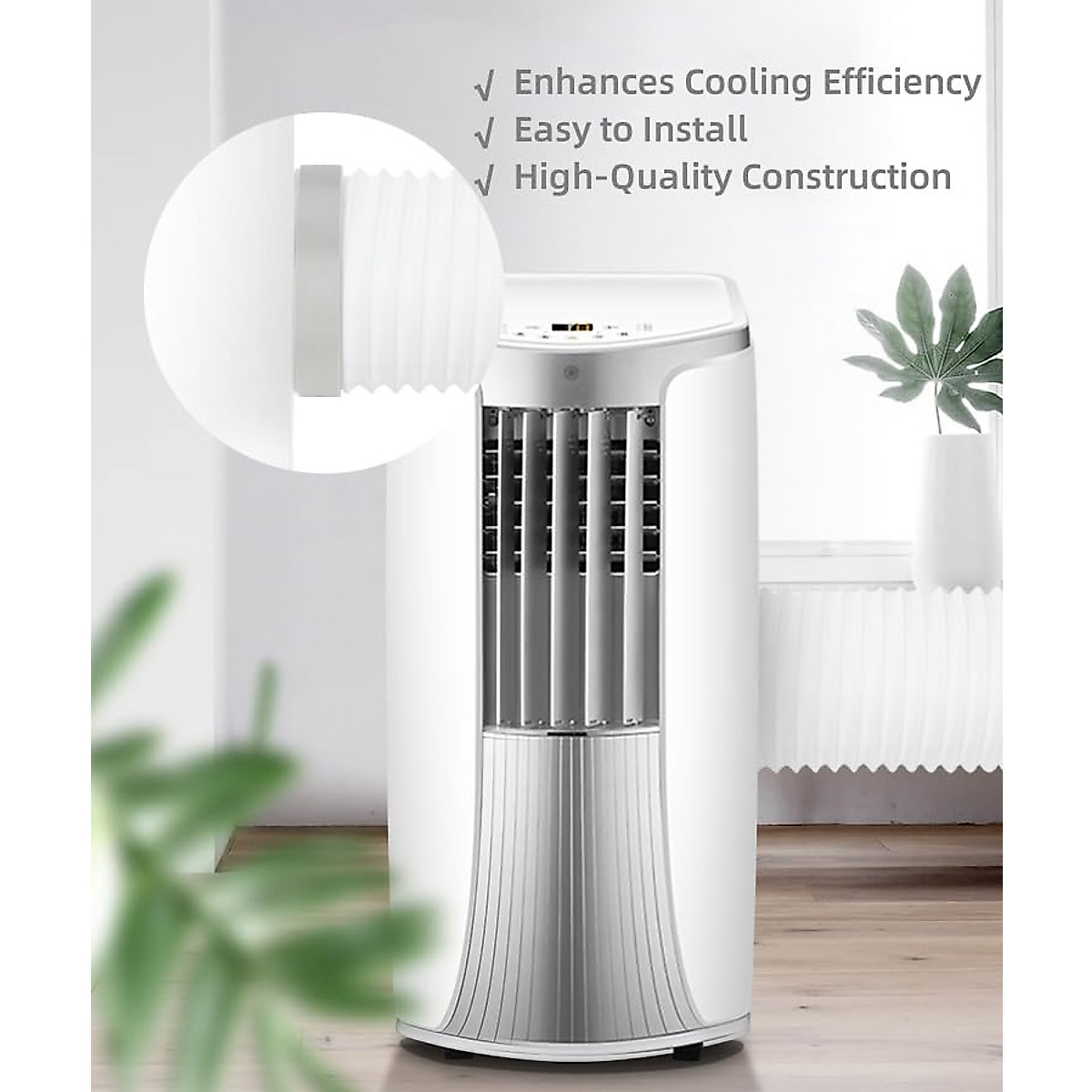 5.9"/6" Portable Air Conditioner Exhaust Hose Coupler Window Adapter - ABS Mobile A/C Unit Tube Connector - Essential Air Conditioning Accessories Round