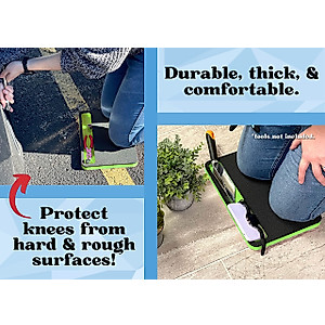 Polar Whale 2 Portable Knee Cushions Green and Black with Tool Pocket for Home Garden Work Automotive Workshop More Durable Thick Comfortable High Density Waterproof Foam 15 x 10 Inches Kneeling Pad