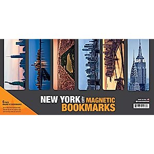 Psaris Productions Set of 6 Large New York Magnetic Bookmarks with "Soft Touch" Silky Smooth Coating #2. Made in USA