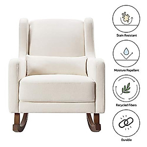 Babyletto Kai Rocker in Performance Natural Eco-Twill, Water Repellent & Stain Resistant, Greenguard Gold and CertiPUR-US Certified