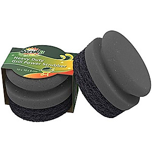 SCRUBIT Grill Cleaning Brush - Bristle Free BBQ Cleaner with Heavy Duty Scrubber Pad, Safe Cast Iron and Griddle Scraper Pads, Ideal Accessories for Charcoal and Gas Grills - 2 Pack