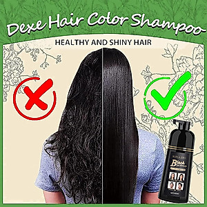 SUPGUDER 400ml Temporary Black Hair Shampoo with Natural Ingredients - Instant Color for Up to 30 Days, Simple to Use, Fast-Acting for Men and Women