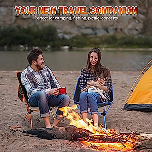 Nirvaer Camping Chairs, Ultralight Folding Camping Chairs, Compact Backpacking Portable Chair, for Hiking, Beach, Fishing, Outdoor Camp, Travel (Orange)