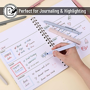 Mr. Pen- Aesthetic Highlighters and Gel Pens No Bleed, 10 Pack, Morandi Color Bible Highlighters No Bleed, Black Ink Bible Pens, Highlighter Pens, No Bleed Highlighters for Bibles, Bible Pens