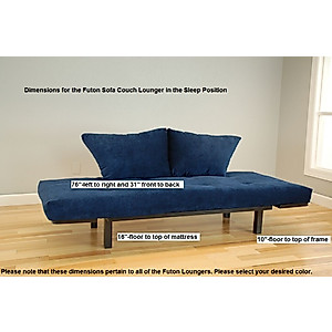 Best Futon Lounger - Frame ONLY - Sit Lounge Sleep - Small Furniture for College Dorm, Bedroom Studio Apartment Guest Room Covered Patio Porch