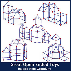 OleFun 180 Pack Fort Building Kits for Kids 4, 5, 6, 7, 8+ Year Old Boys & Girls, Creative STEM Building Toys for DIY Castles, Tunnels, Play Tent, Ideal Gifts for Aged 5-8