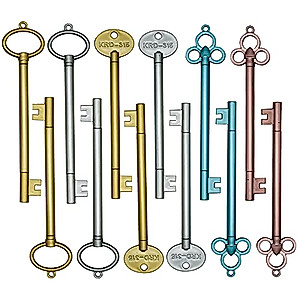 Maydahui 12PCS Key Shape Rollerball Pen Delicate Durable Retro Pens Black Gel Ink Refills for Boys School Stationery Supplies