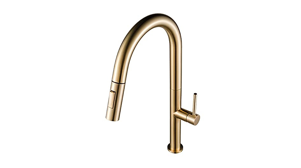 Fine Fixtures Satin Brass Pull Down Kitchen Faucet