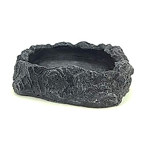 Shelltech Reptile Water Dish Food BowlTerrarium Bowl for Tortoise Frog Snake Gecko Lizard Spider Chameleon Scorpion (5.7" L x 4.7"W x 1.3" H)