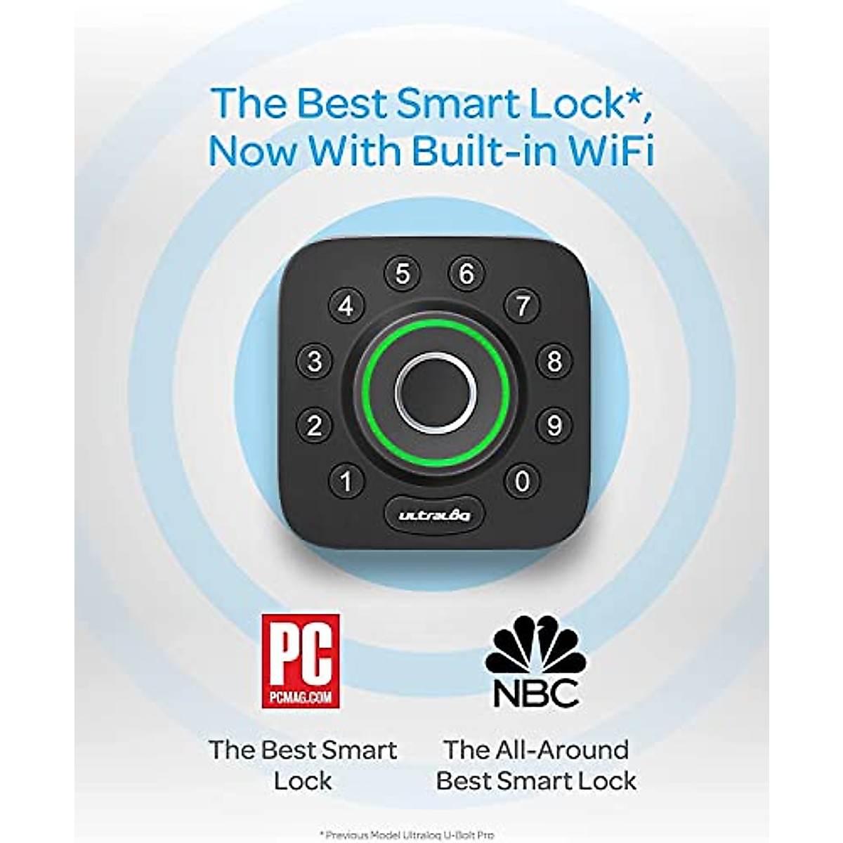 ULTRALOQ U-Bolt Pro WiFi Smart Lock with Door Sensor, 6-in-1 Keyless Entry Door Lock with Built-in WiFi, Fingerprint ID, Smartphone, Auto Unlock, WiFi Door Lock, WiFi Deadbolt, ANSI Grade 1 Certified