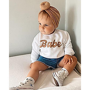 fhutpw Baby Boy Girl Sweatshirt Fall Clothes 6 12 18 24 Months Toddler 2T 3T Pullover Activewear Long Sleeve Shirts Outfit B-white