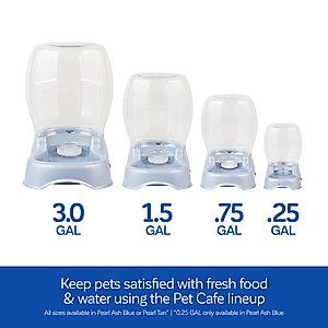 Petmate Pet Cafe Waterer Cat and Dog Water Dispenser 4 Sizes, 3 GAL, Pearl Tan