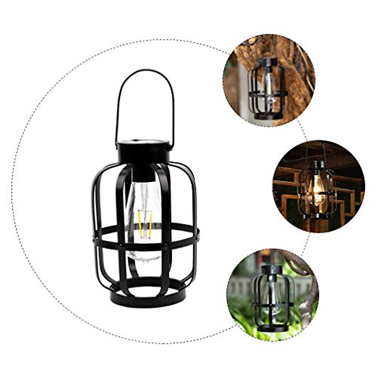 Cabilock Rustic Solar Lantern - Outdoor Hanging Garden Light