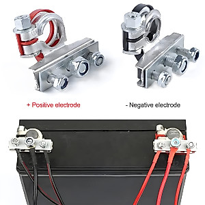 zipelo Battery Terminal Connectors, 2 PCS Pure Copper Terminals Clamp, Automotive 3 Way Battery Wire Cable Connector Kit, Positive and Negative Quick Release Disconnect for Car Boat Van