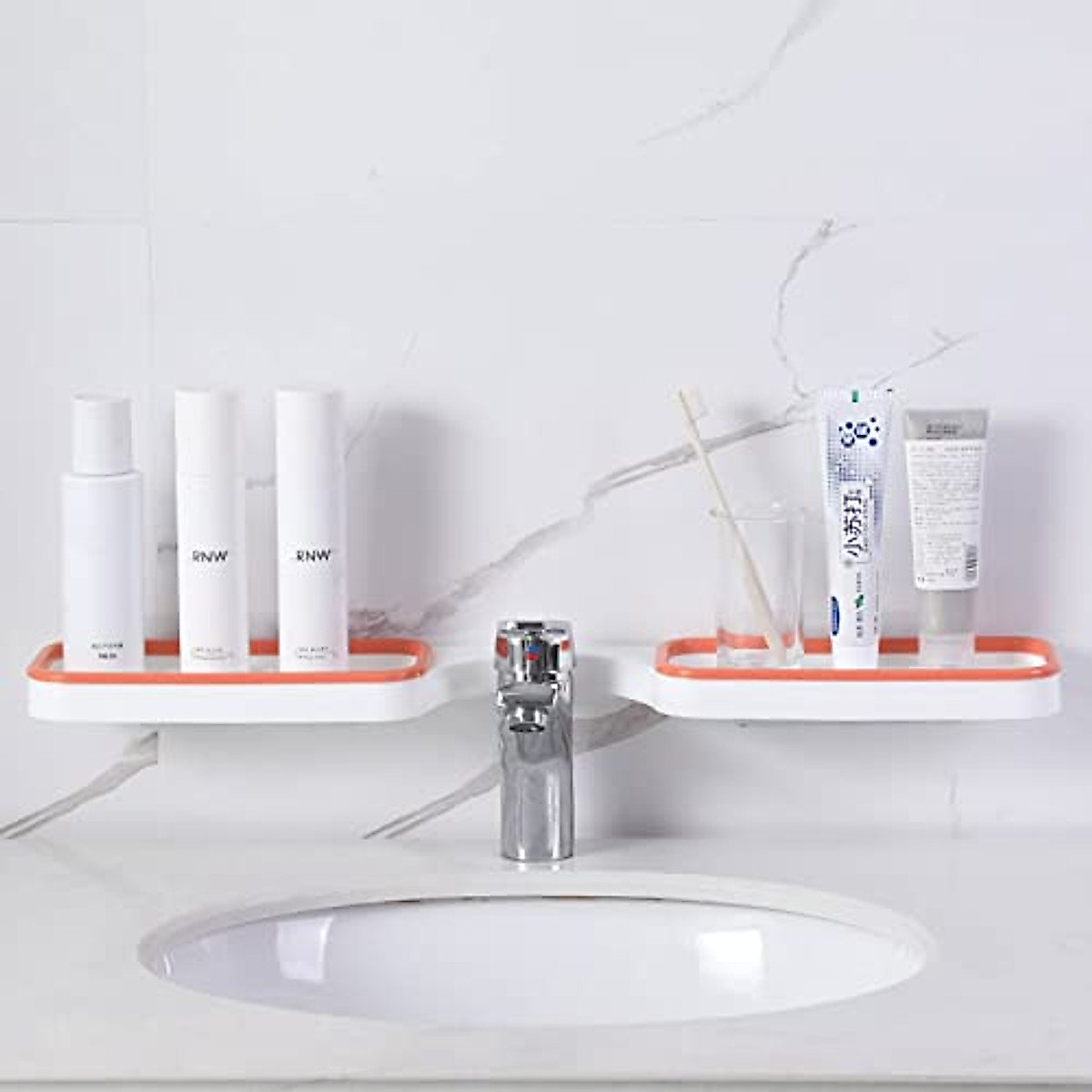 Aurgiarme Bathroom Corner Shelf Holder Wall Mounted Organization Rack Supplies for Face Cream Shampoo Accessory