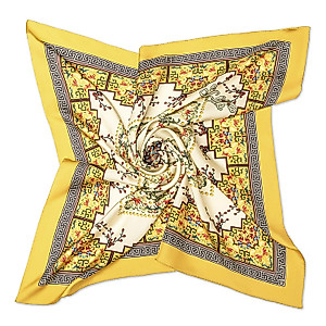 KONSANS 35“ 16 Momme Twill 100% Real Mulberry Silk Square Women Scarfs Scarves