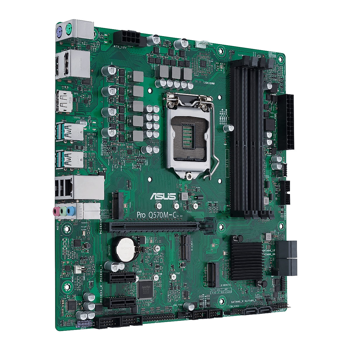 ASUS Pro Q570M-C/CSM LGA1200 (Intel 10th&11th Gen) mATX Commercial Motherboard (PCIe 4.0,1 LAN,Front Panel USB 3.2 Type-C, Intel vPro,2X DP,TPM 2.0 IC,COM debug Header,self-Recovering BIOS,ACCE)