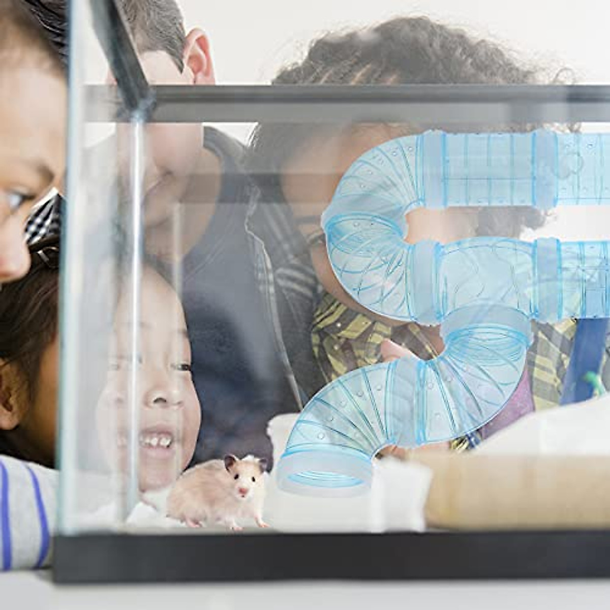 PATKAW Hamster Tubes, 1 Set Hamster Tunnels DIY Hamster Cage Accessories Guinea Pigs Tunnel Tube Toys Hamster Hideout for Small Animals to Exercise and Play (Blue)