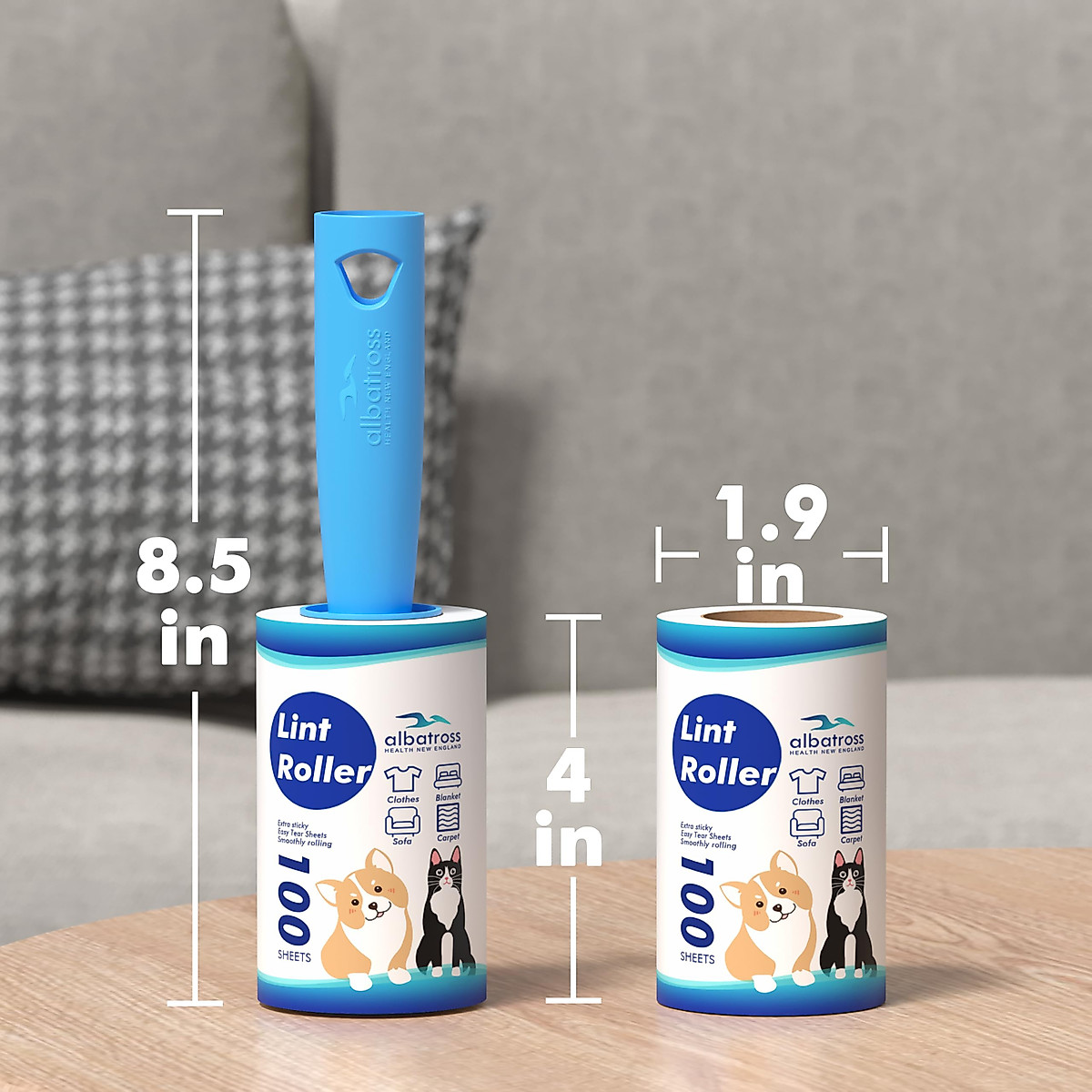 Extra Sticky Lint Roller, Mega Value Set 400 Sheets for Pet Hair Removal, Dog and Cat Lint Remover for Clothes, Furniture, Carpet