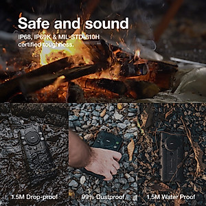 AGM H5 Pro Rugged Smartphone Unlocked, Android 12 Rugged Phone with Triple Camera, MediaTek Helio G85, 109dB Speaker, 8GB RAM 128GB ROM, 7000mAh, Fingerprint Sensor, NFC, 6.52inch Rugged Cell Phone