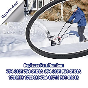 Gpartsden 954-0101 754-0101A Auger Drive V Belt 1/2"x35" Replacement for MTD Craftsman 754-0101 954-0101A 754-0193 5068 265-433 Single-Stage Snow Blower