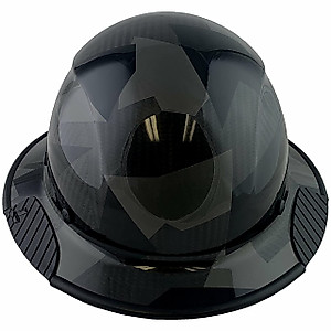 Texas America Safety Company Actual Carbon Fiber Material Hard Hat with Hard Hat Tote- Full Brim (Black Camo)
