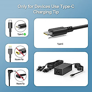 65W Charger Fit for Lenovo Thinkpad T14 T14S T15 Gen 1 2 3 4 L13 Yoga L14 L15 P14s P15s E14 E15 X12 X13 USB C Laptop - (Safety Certified by UL)