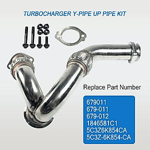 JDMSPEED New Turbocharger Y-Pipe Up Pipe Kit With Gasket Replacement For Ford 6.0L Diesel 2003-2007 Replaces# 5C3Z6K854CA 679-011 679-012 1846581C1